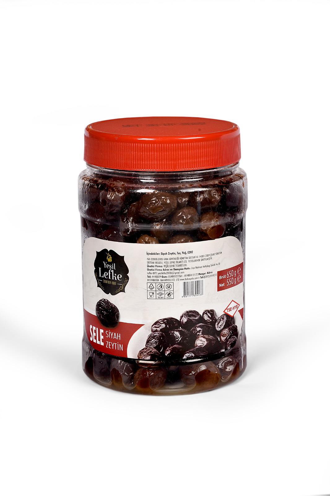 Sele Siyah Zeytin – 550g – Yeşil Lefke Ticaret Ltd.